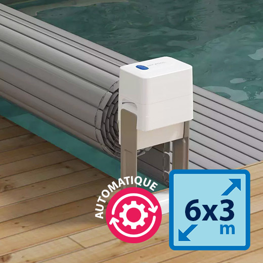 Volet hors sol automatique 6x3m Pool Swift évolutif