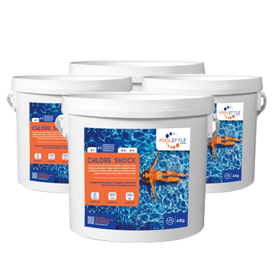 Chlore shock - Lot de 4 seaux de 4kg
