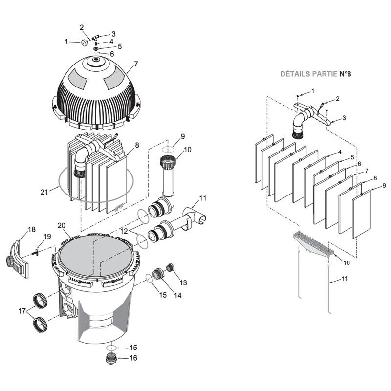 Pièces détachées filtre à diatomée SYSTEM 3 724