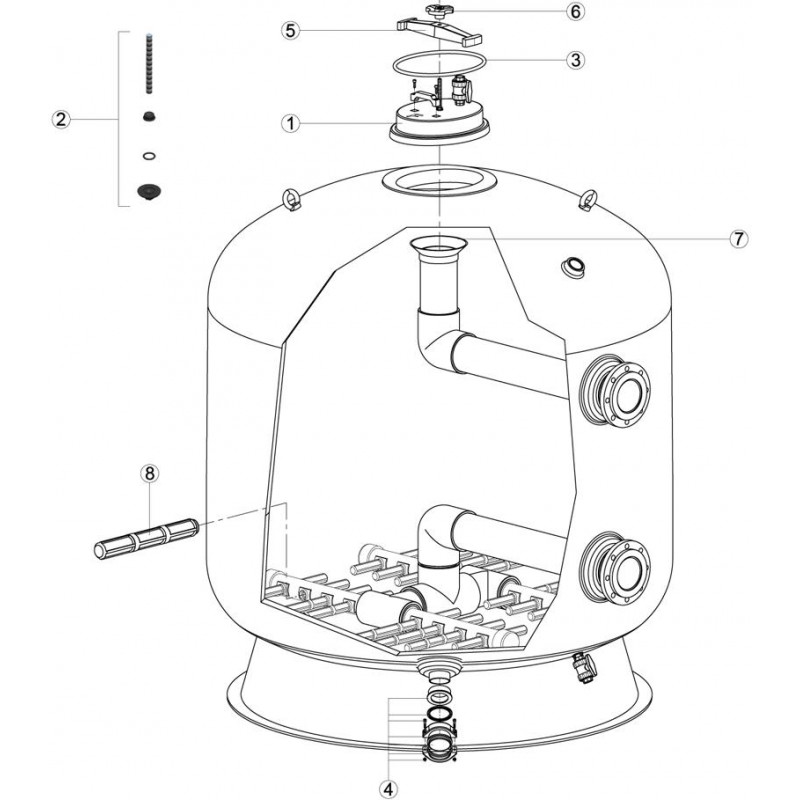Pièces détachées filtres à sable FABER FAMA FIBERPOOL (KRIPSOL)