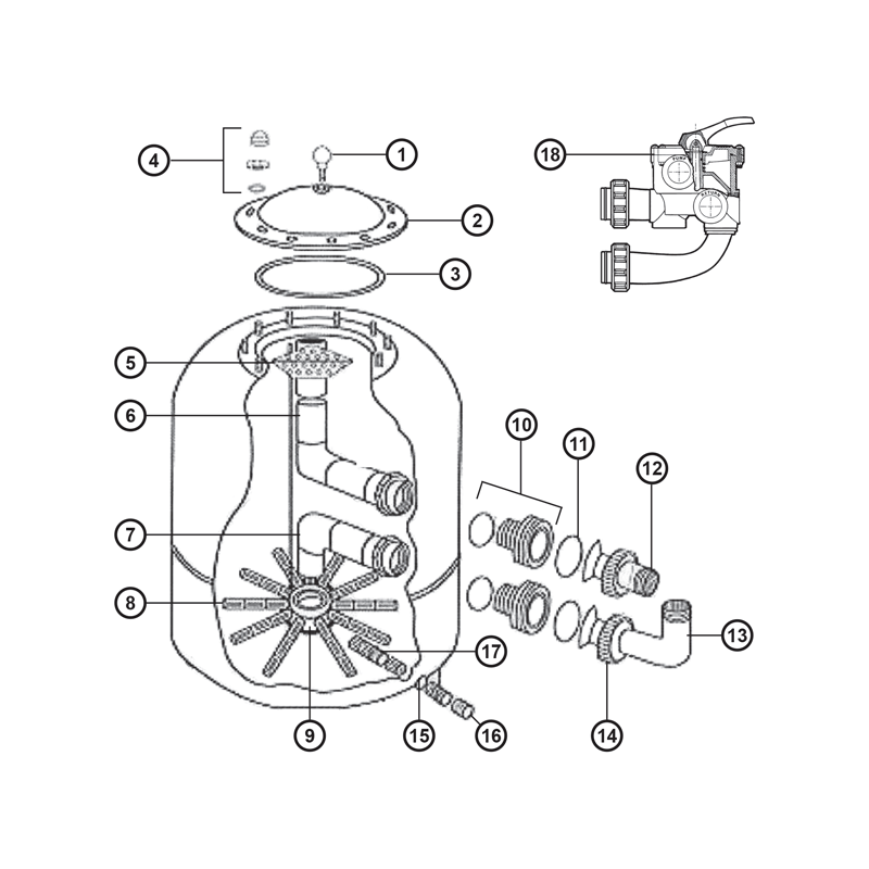 Pièces détachées filtre à sable HAYWARD FG SERIES