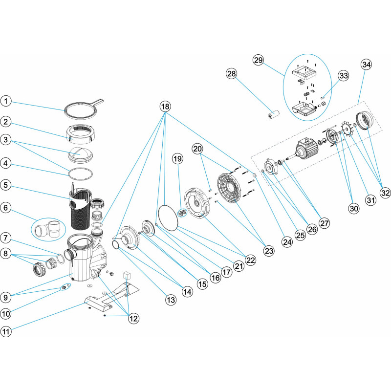 Pièces détachées pompe de filtration ASTRAL VICTORIA