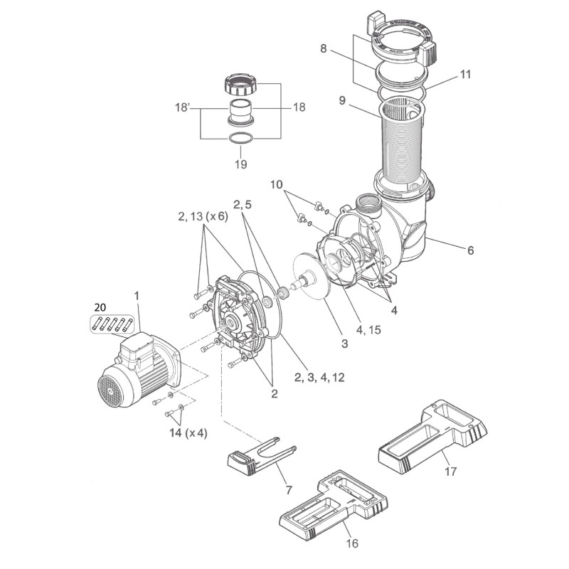 Pièces détachées pompes FLOPRO E3 (ZODIAC)