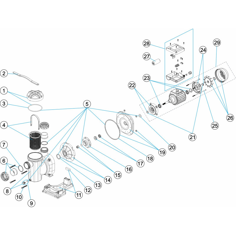 Pièces détachées pompes ASTRAL SENA