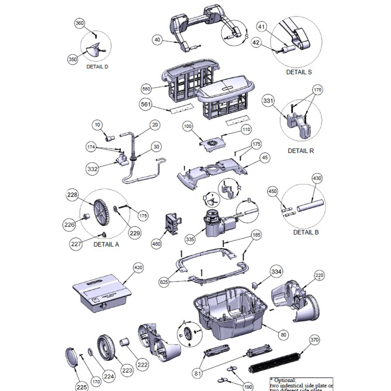 Pièces détachées robot de piscine ASTRAL R5