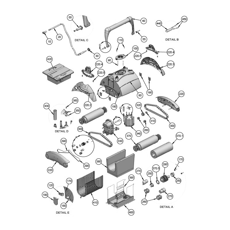 Pièces détachées robot de piscine JD CLEANER COMPETITIV 3