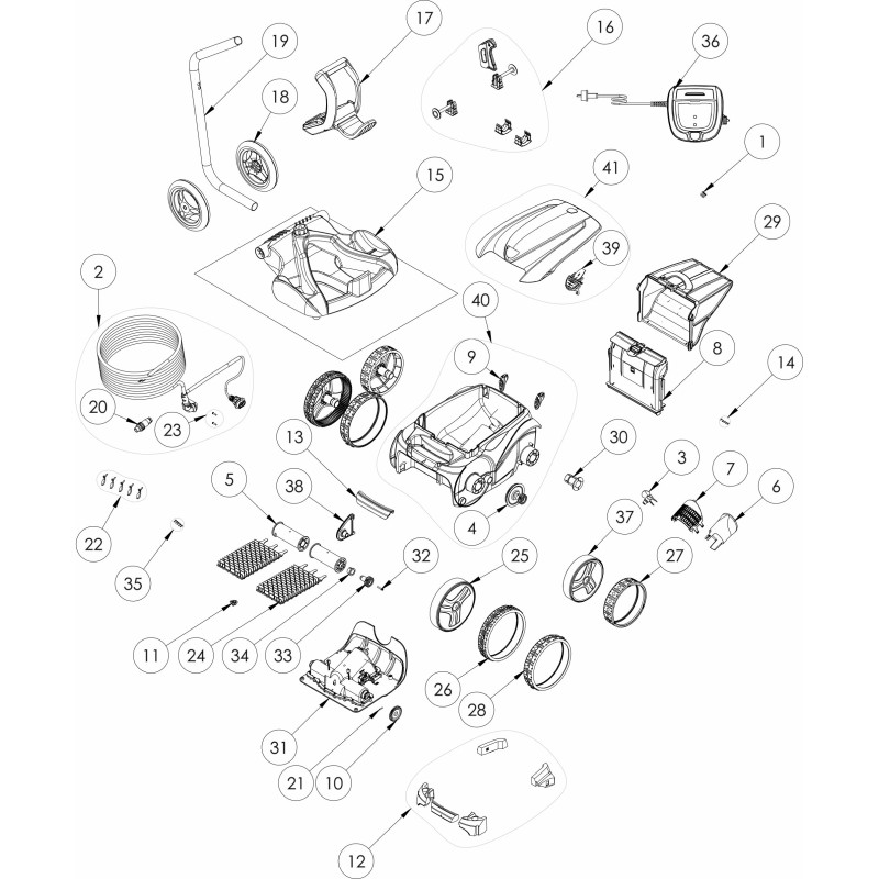 Pièces détachées pour robot de piscine Zodiac VORTEX TYPE FR